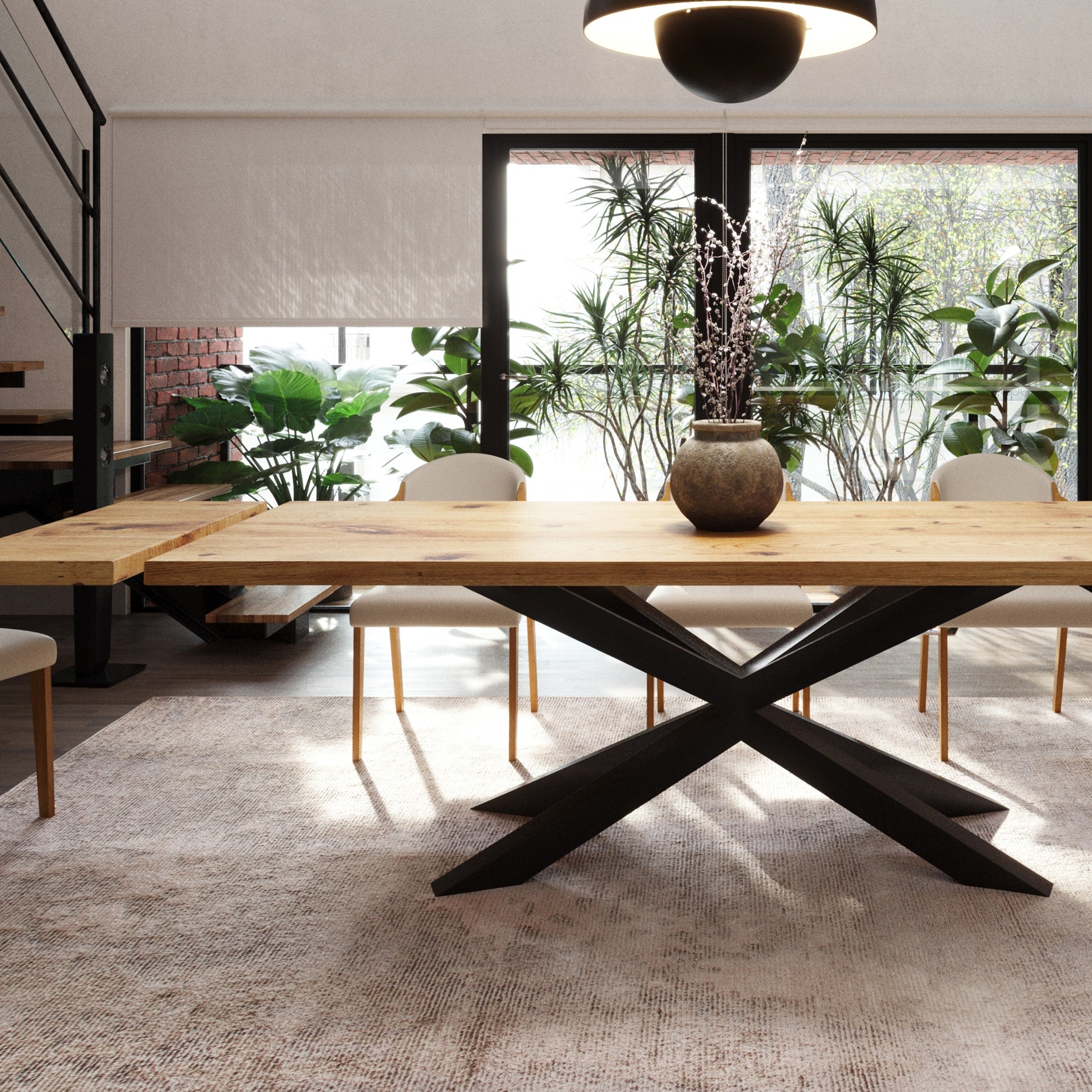 Brigg Dining Table Straight Edge Extendable 2 Sides Dining Table ...