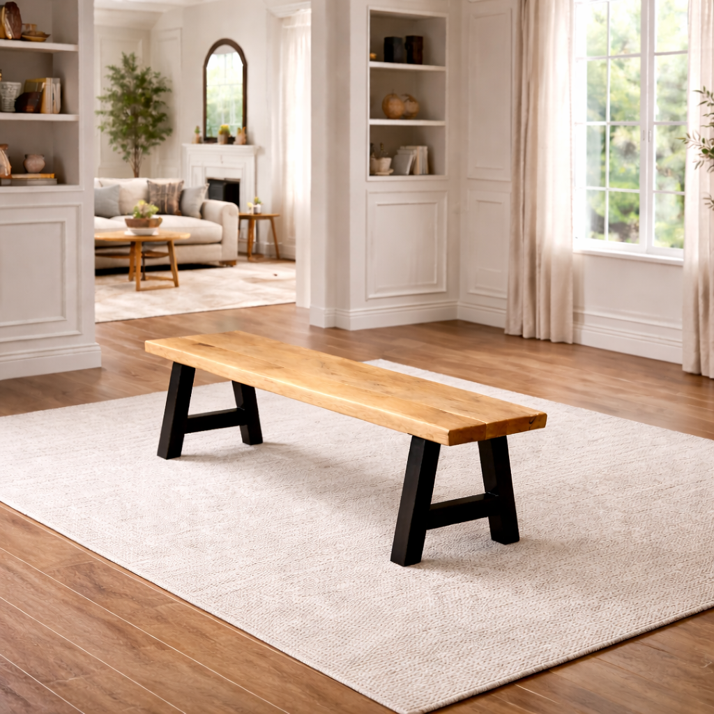 Solid Oak Dining Bench Chunky Legs 0107 – Clar Furniture UK